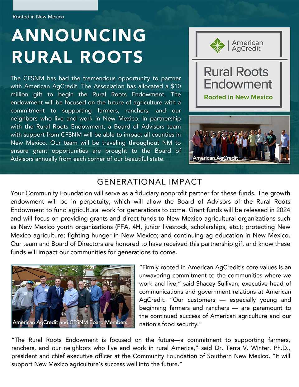 Apply for Rural Roots – Community Foundation of Southern New Mexico